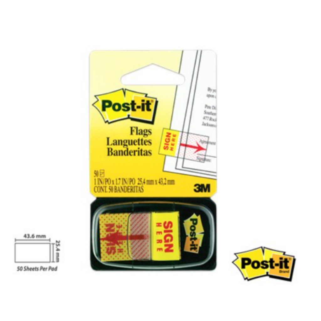 43×25 Sign Here Pop Up FLags Post-It – Stationery-Wholesalers